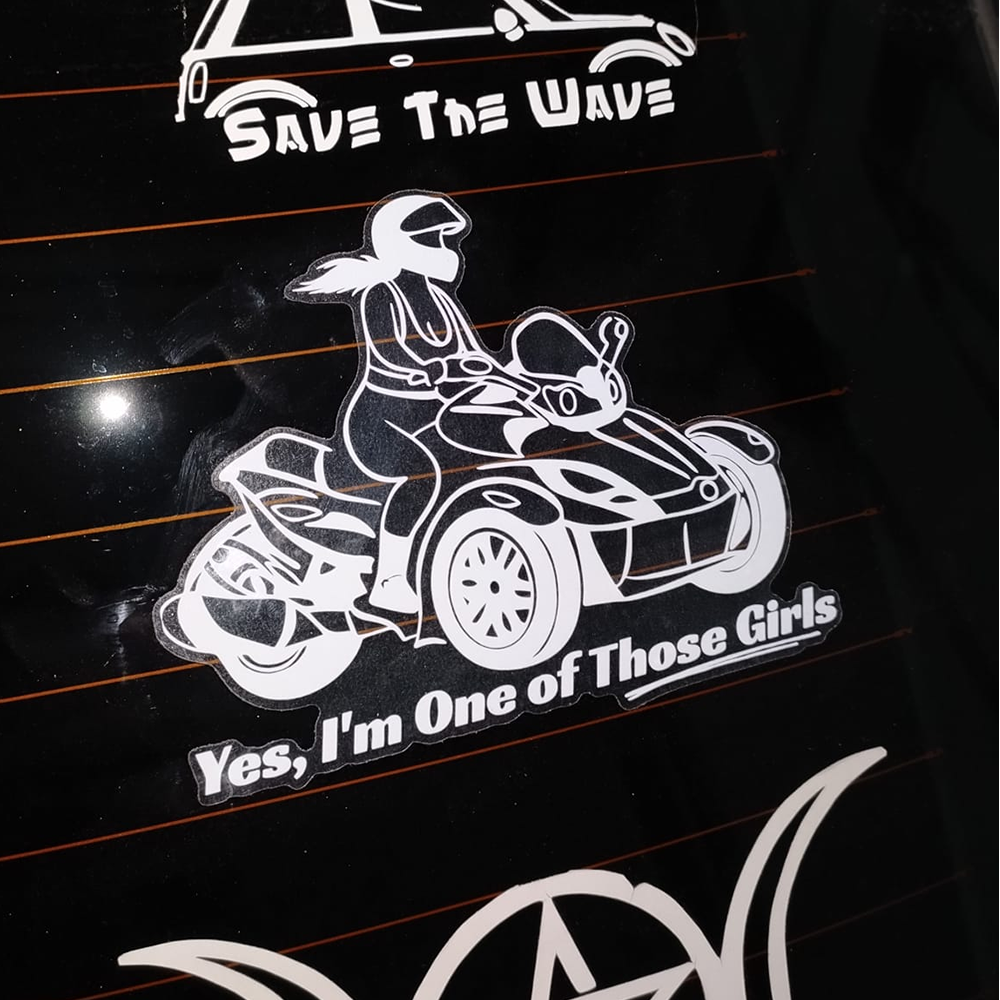 "Yes, I'm One of Those Girls" Can-Am Window Sticker – Biker VIP Gear